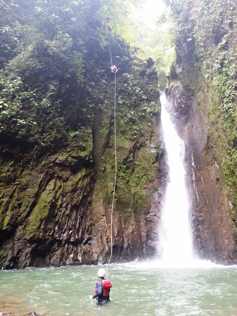 Waterfall jumping is new adventure in Arenal Costa Rica.